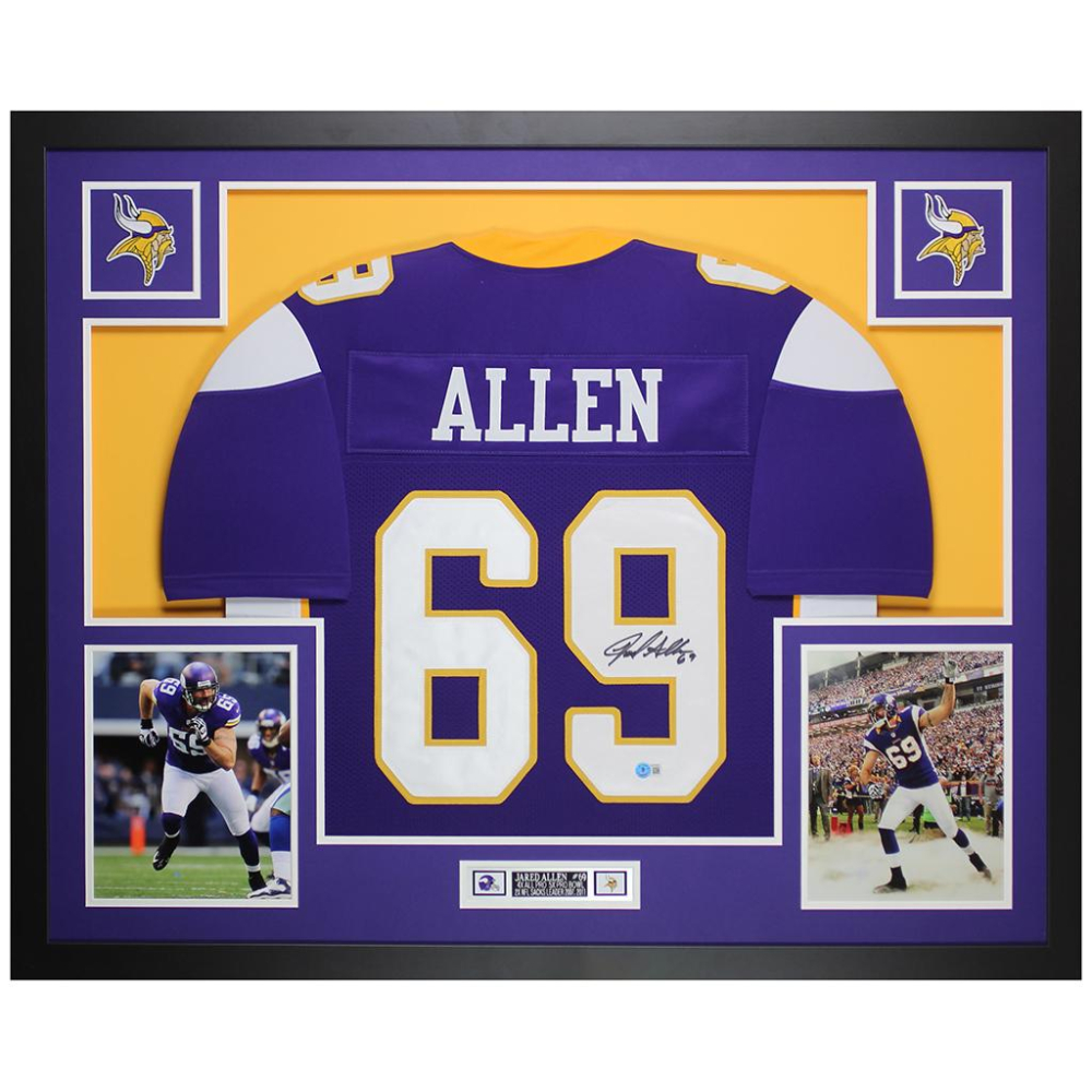 Jared Allen Signed Custom Framed Jersey Display (Beckett) | Pristine ...