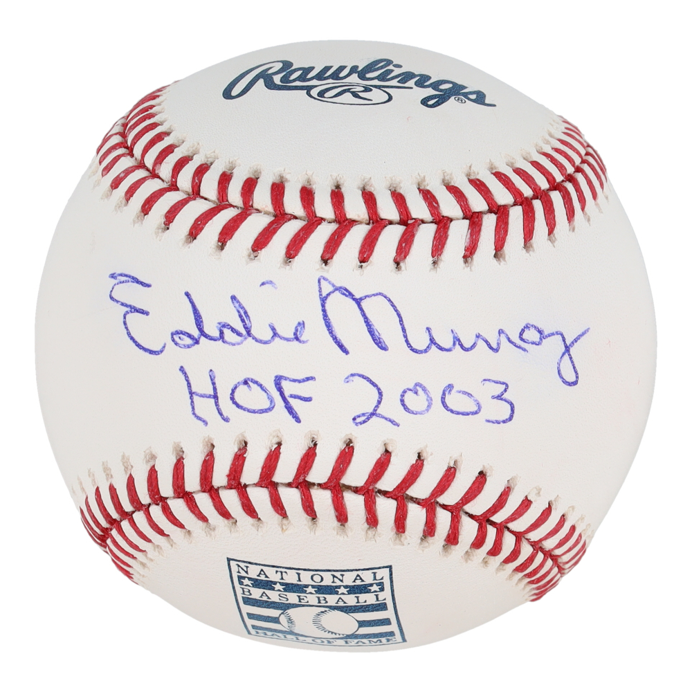 Eddie Murray Signed OML Hall of Fame Logo Baseball Inscribed "HOF 2003 ...