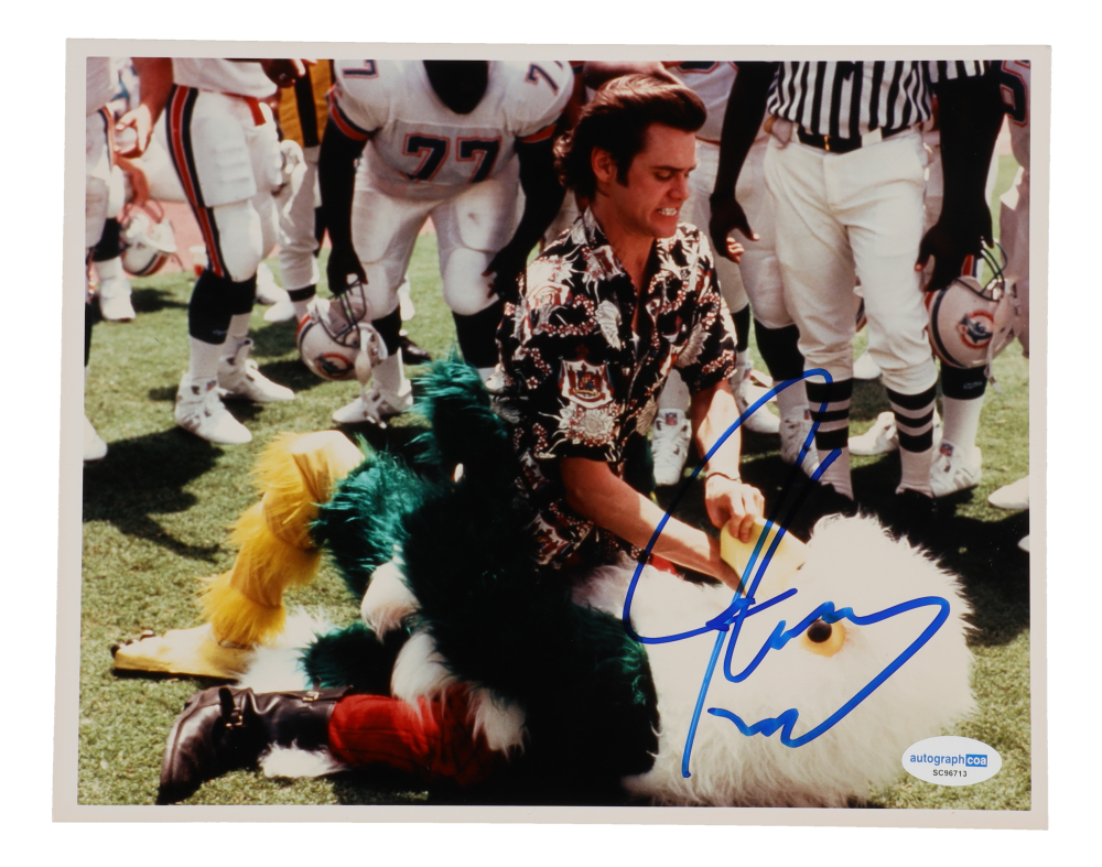 Jim Carrey Signed "Ace Ventura: Pet Detective" 8x10 Photo (AutographCOA ...