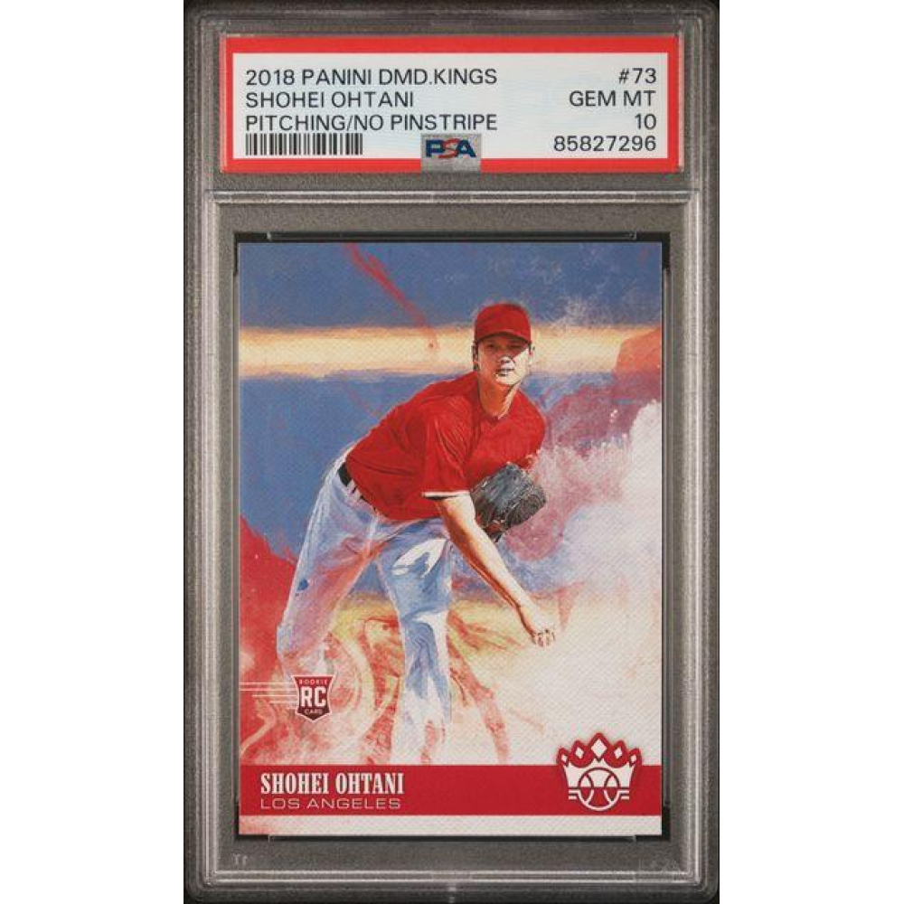 Shohei Ohtani 2018 Diamond King / Pitching / No Pinstripe #73 RC (PSA ...