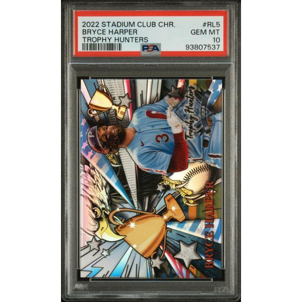 Bryce Harper 2022 Stadium Club Chrome Trophy Hunters #RL5 (PSA 10 ...