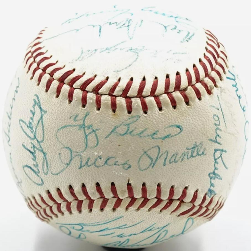 1958 World Series Champion Yankees Baseball Team-Signed By (32) Mickey ...
