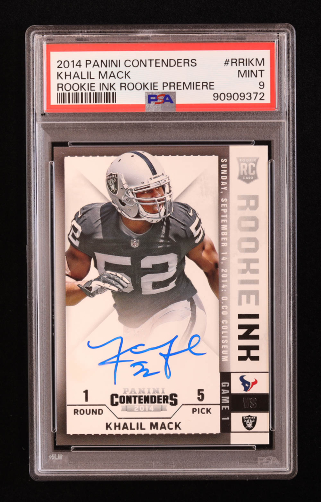 Khalil Mack 2014 Panini Contenders Rookie Ink Rookie Premiere #RRIKM ...