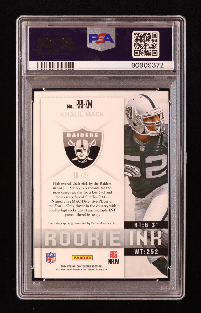 Khalil Mack 2014 Panini Contenders Rookie Ink Rookie Premiere #RRIKM ...