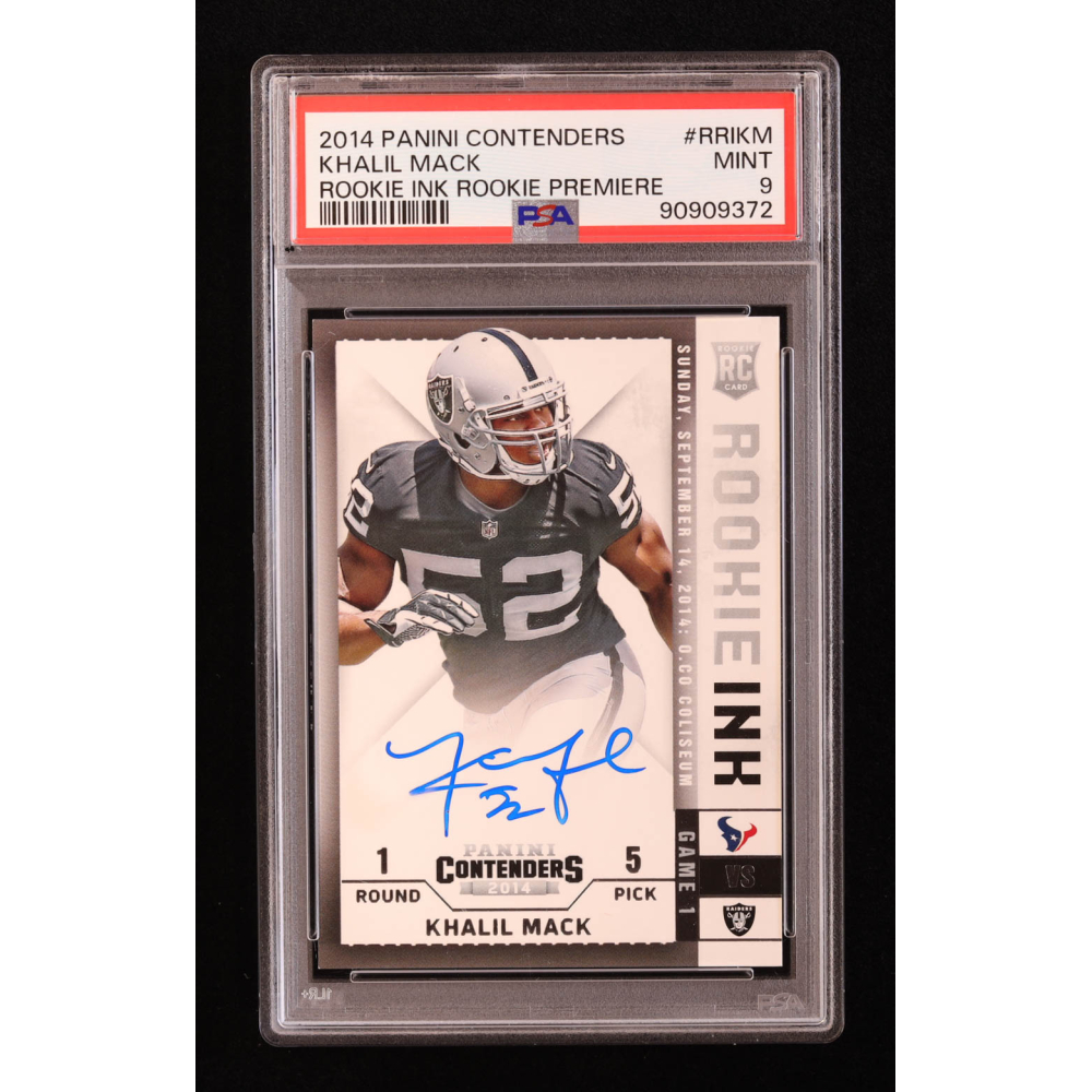 Khalil Mack 2014 Panini Contenders Rookie Ink Rookie Premiere #RRIKM ...