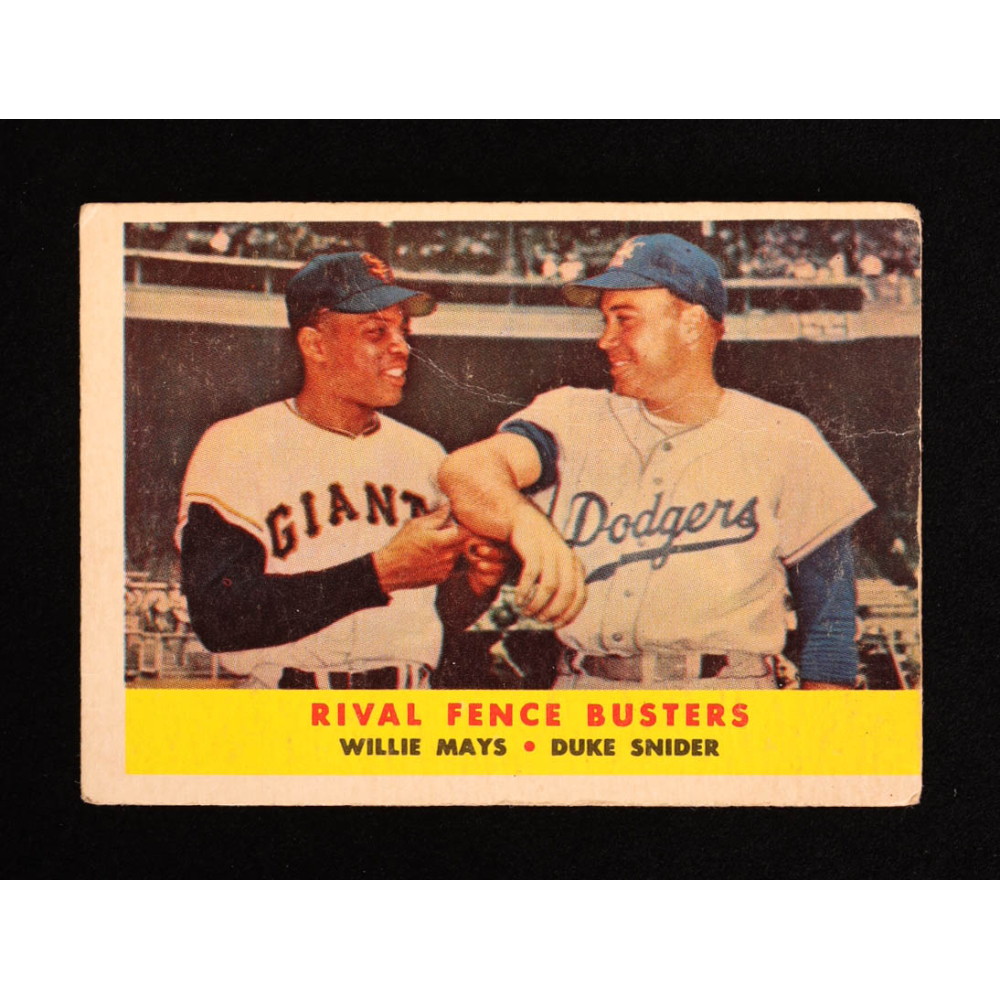 Willie Mays / Duke Snider 1958 Topps Rival Fence Busters #436 ...
