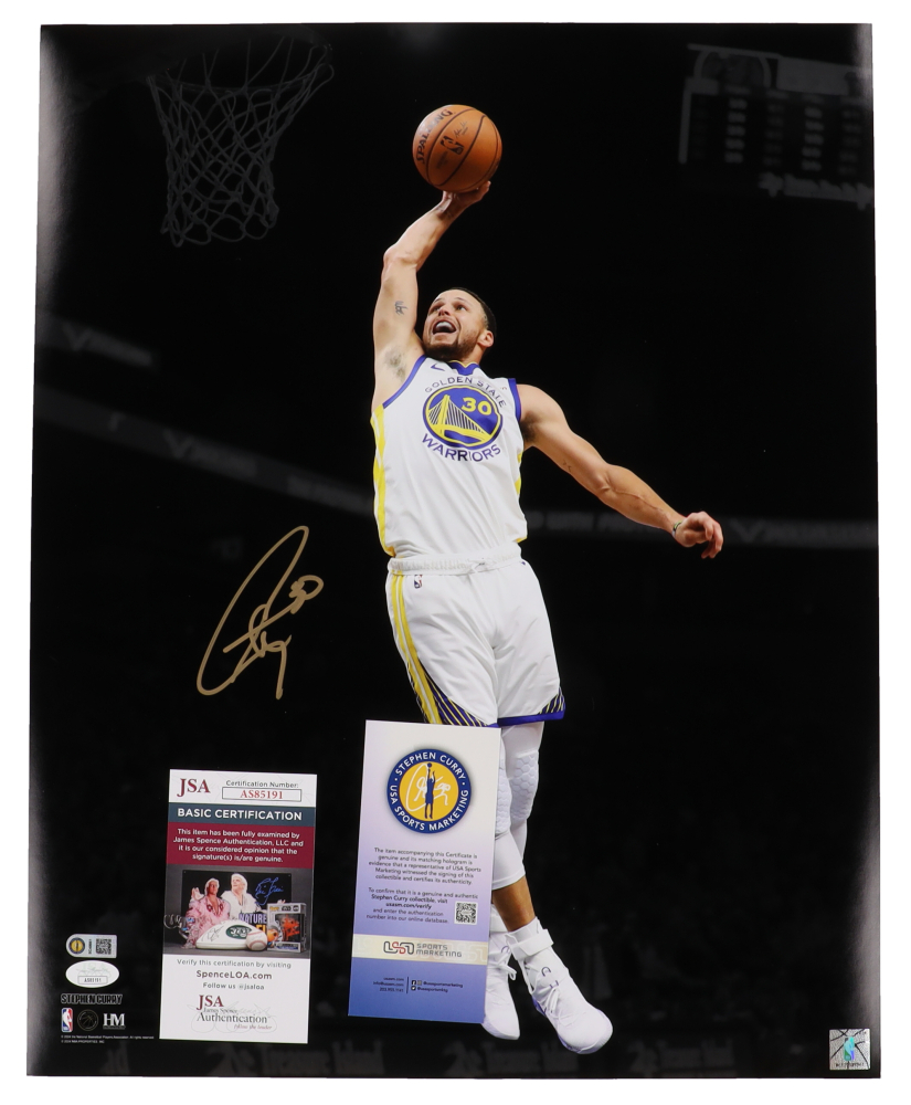 Stephen Curry Signed Warriors 16x20 Photo (JSA & Curry) | Pristine Auction