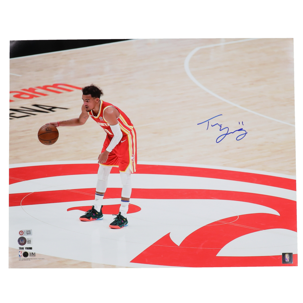 Trae Young Signed Hawks 16x20 Photo (Young & Beckett) | Pristine Auction