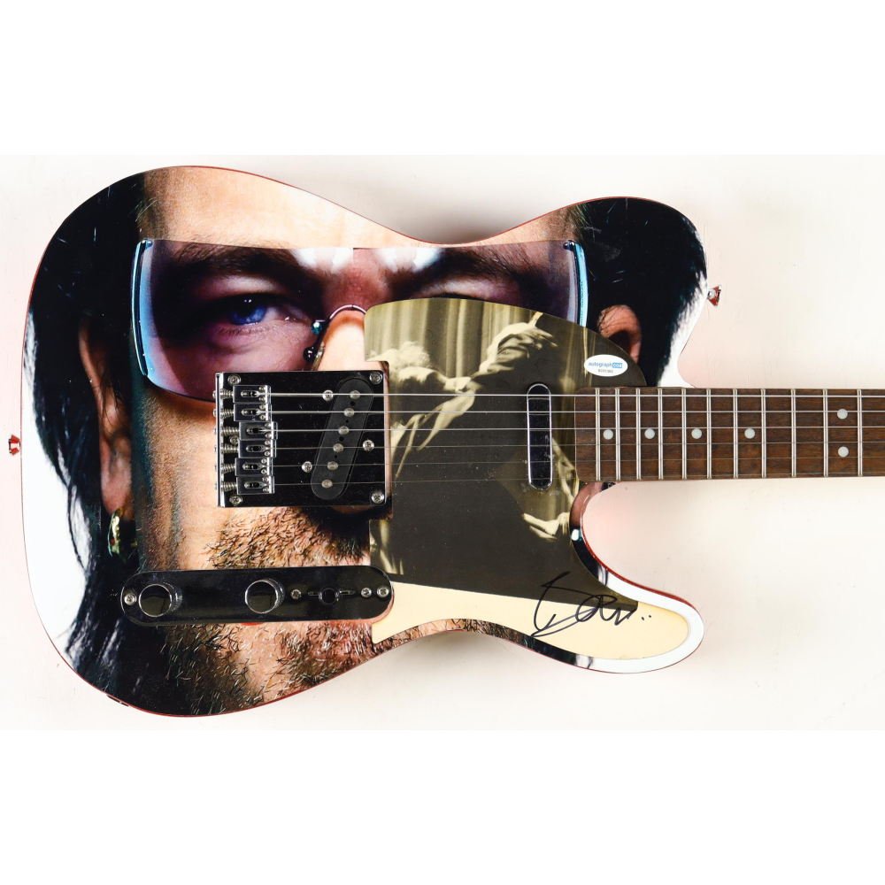 Bono Signed Full-Size Squier Telecaster Custom Electric Guitar (ACOA ...