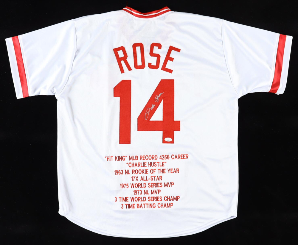 Pete Rose Signed Career Highlight Stat Jersey (JSA) | Pristine Auction