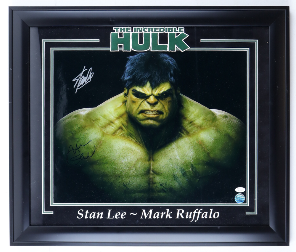 Stan Lee & Mark Ruffalo Signed "The Incredible Hulk" Custom Framed ...