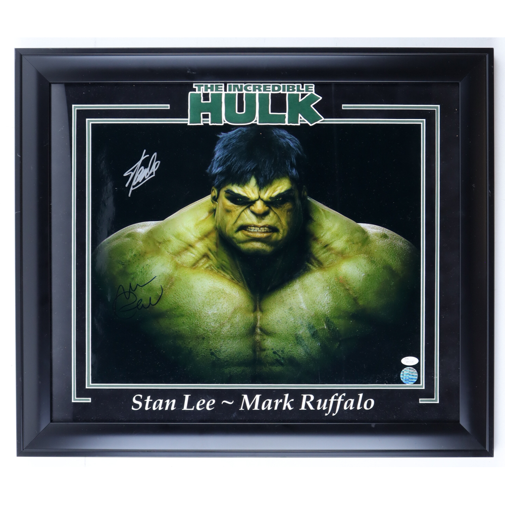 Stan Lee & Mark Ruffalo Signed "The Incredible Hulk" Custom Framed ...