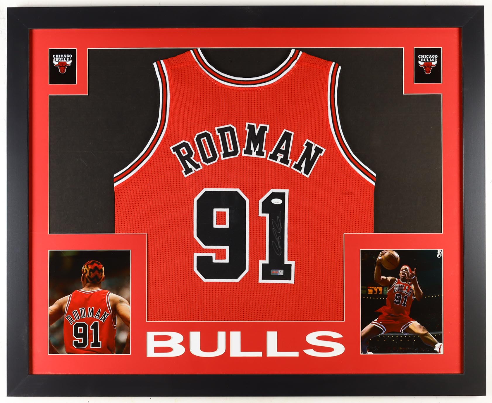 Dennis Rodman Signed Custom Framed Jersey Display (JSA & PIA ...