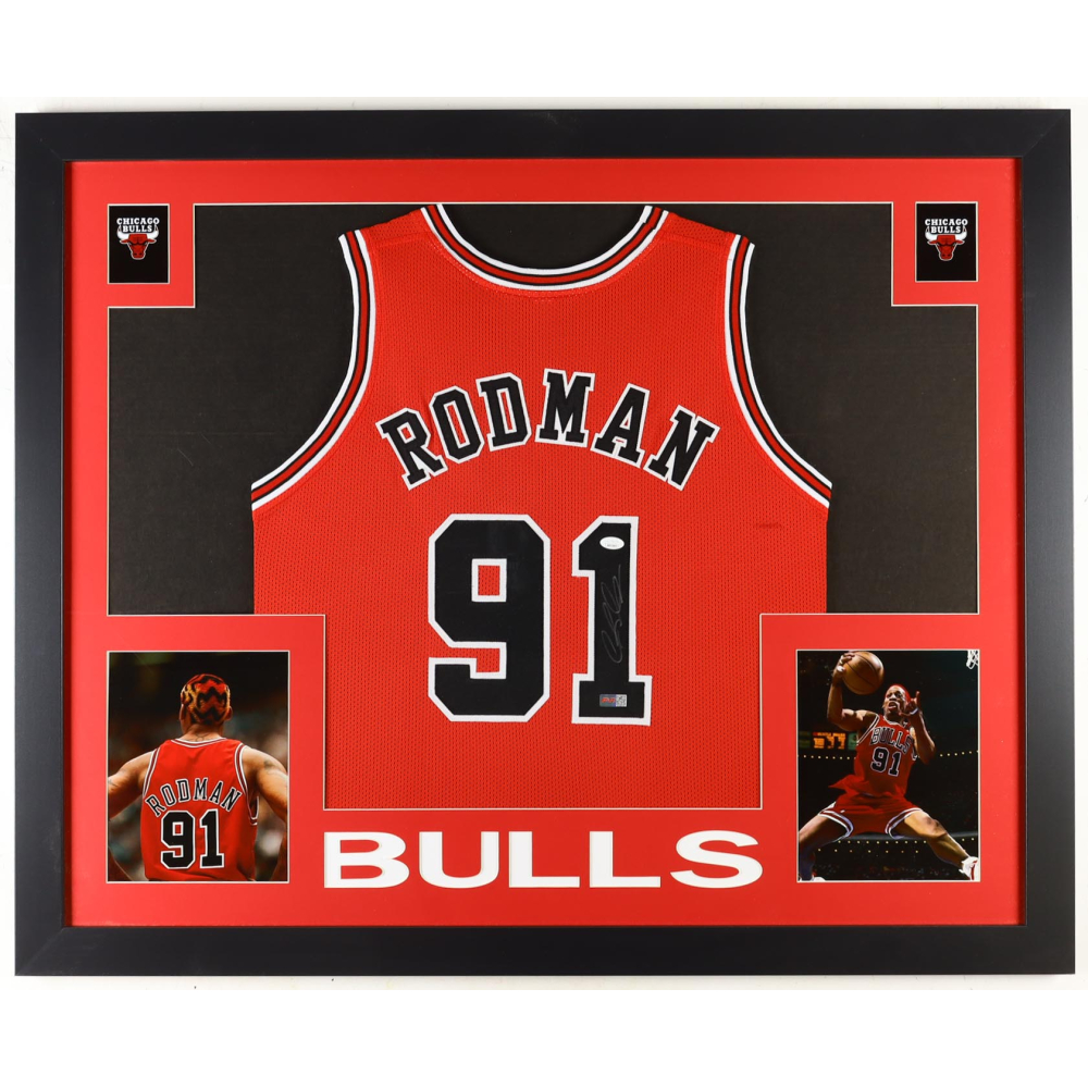 Dennis Rodman Signed Custom Framed Jersey Display (JSA & PIA ...
