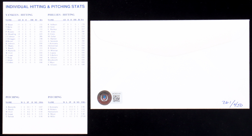 Yogi Berra & Phil Rizzuto Signed LE 1950 World Series 45th Anniversary ...