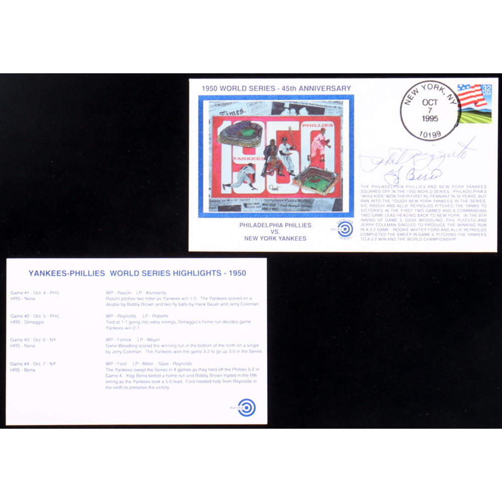Yogi Berra & Phil Rizzuto Signed LE 1950 World Series 45th Anniversary ...