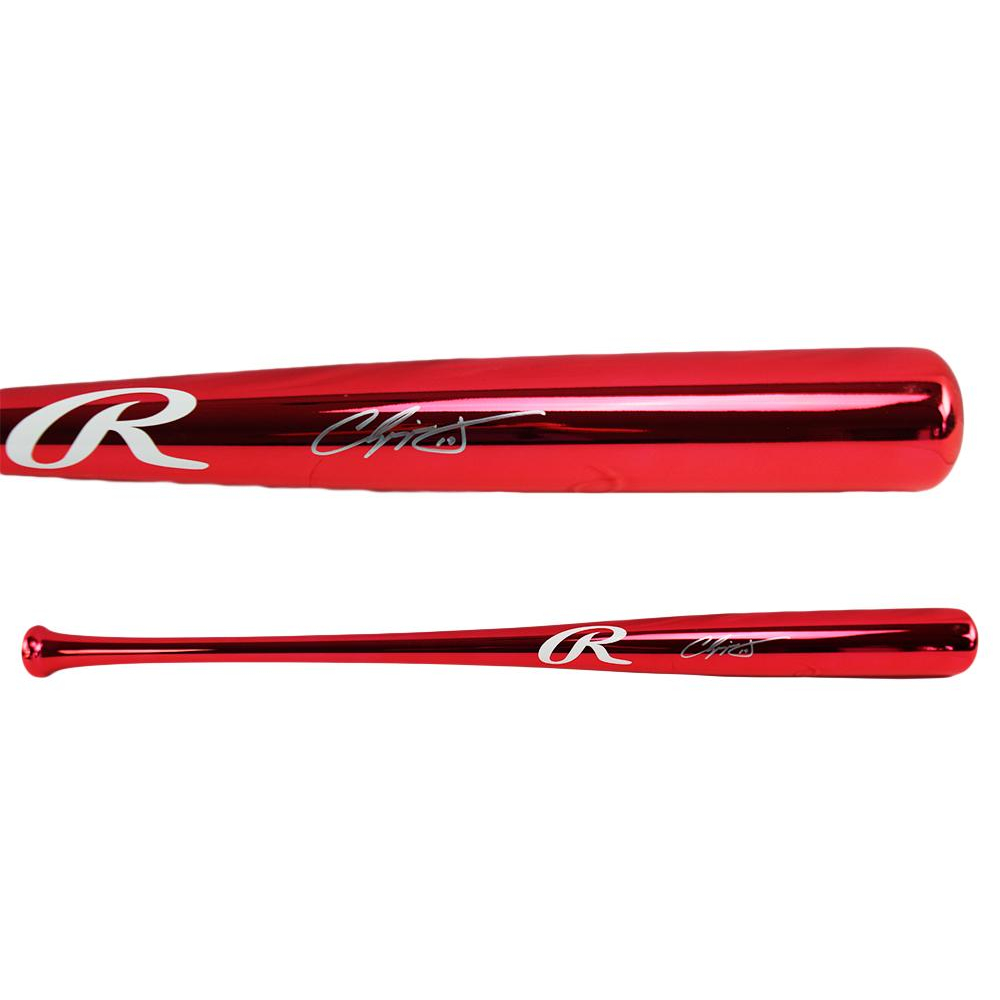 Chipper Jones Signed Rawlings Red Chrome Baseball Bat (Fanatics ...