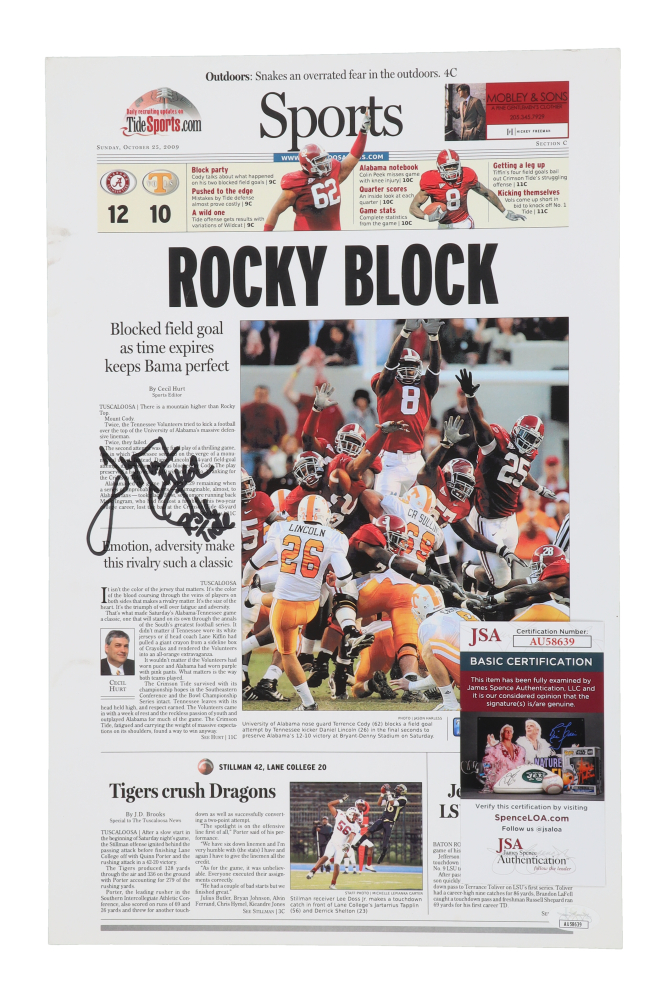 Terrence "Mount" Cody Signed 2009 "Rocky Block" 11x17 Poster Inscribed ...