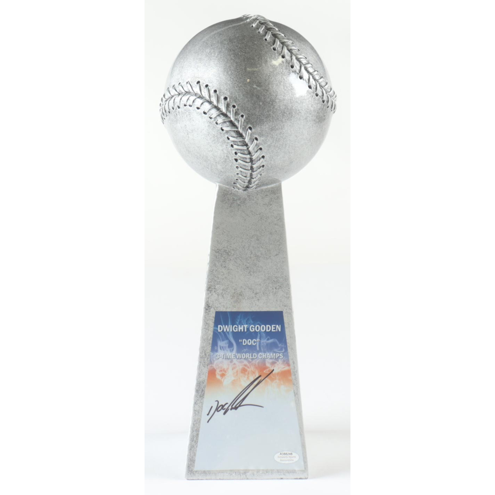 Dwight "Doc" Gooden Signed 14” Baseball Championship Trophy (Schwartz ...