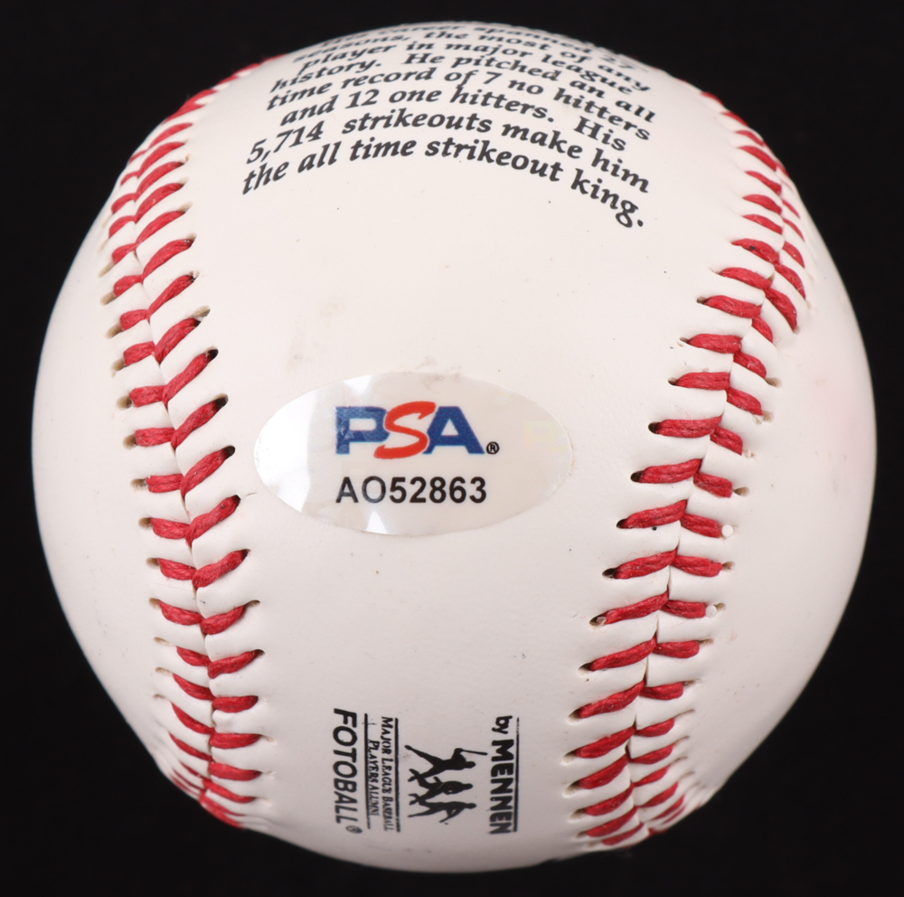 Nolan Ryan Signed Commemorative Fotoball Portrait Baseball (PSA ...