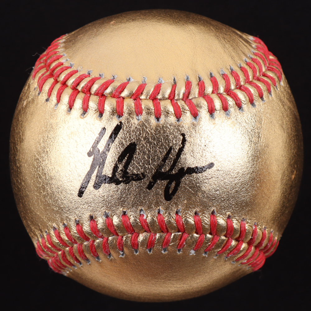 Nolan Ryan Signed OML Gold Leather Baseball (PSA) | Pristine Auction