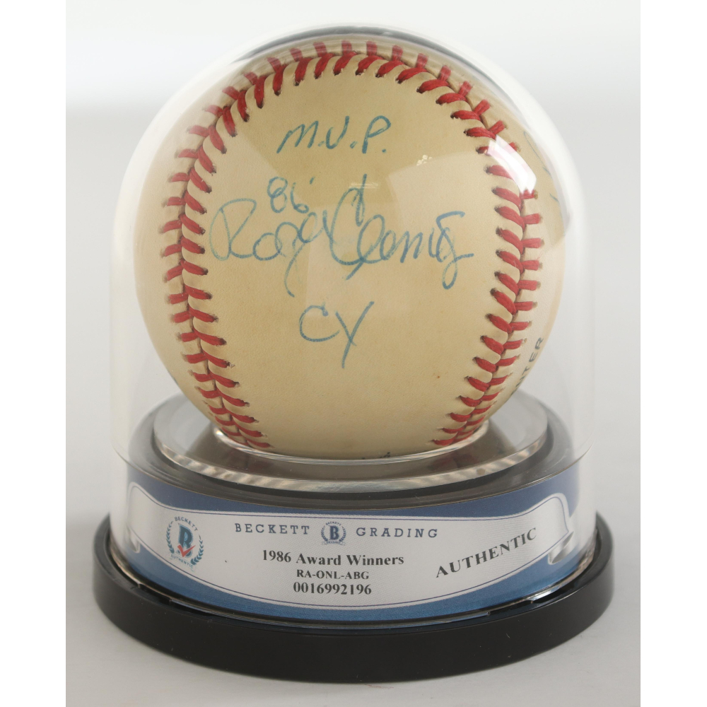 Roger Clemens, Mike Schmidt & Mike Scott Signed 1986 Award Winners ONL ...