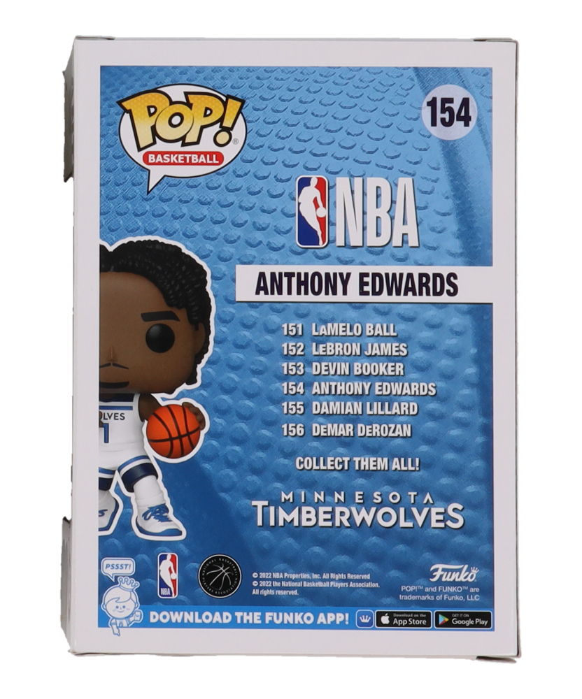Anthony Edwards Signed Timberwolves #154 Funko Pop! Vinyl Figure ...