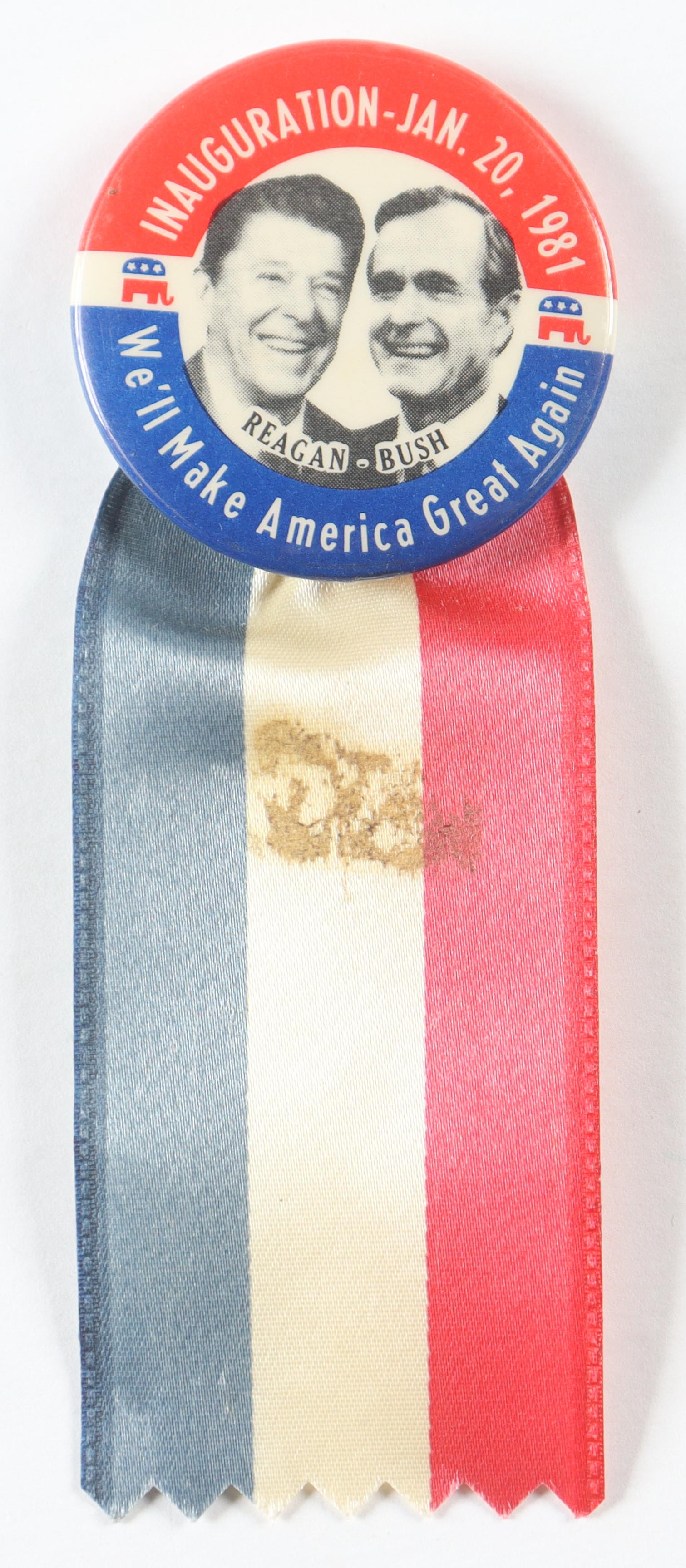 1981 Ronald Regan & George Bush Inauguration Campaign Ribbon Pin ...