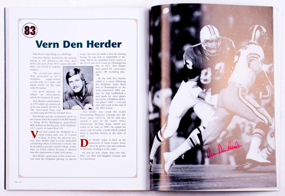 1972 Dolphins "The Perfect Season" Commemorative Book Team-Signed by ...