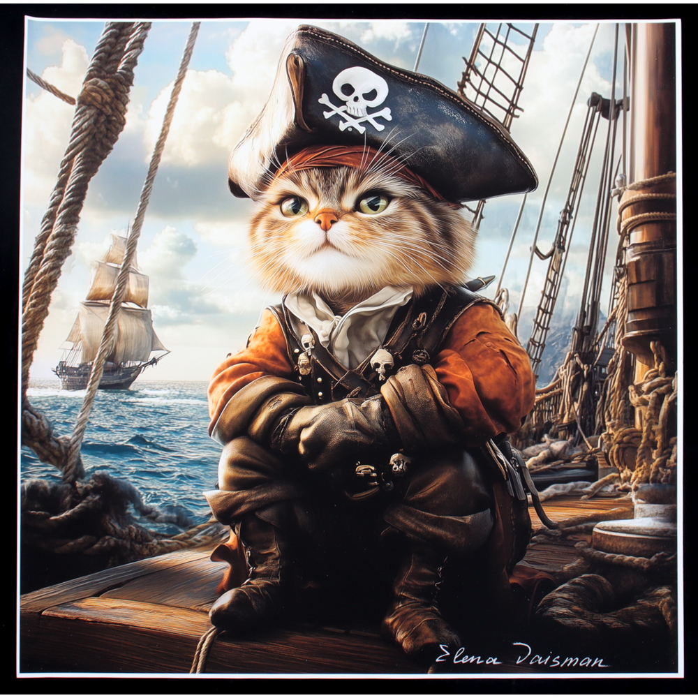 "The Pirate King" 2024 24x24 Original Digital Fine Art Print on GSM ...