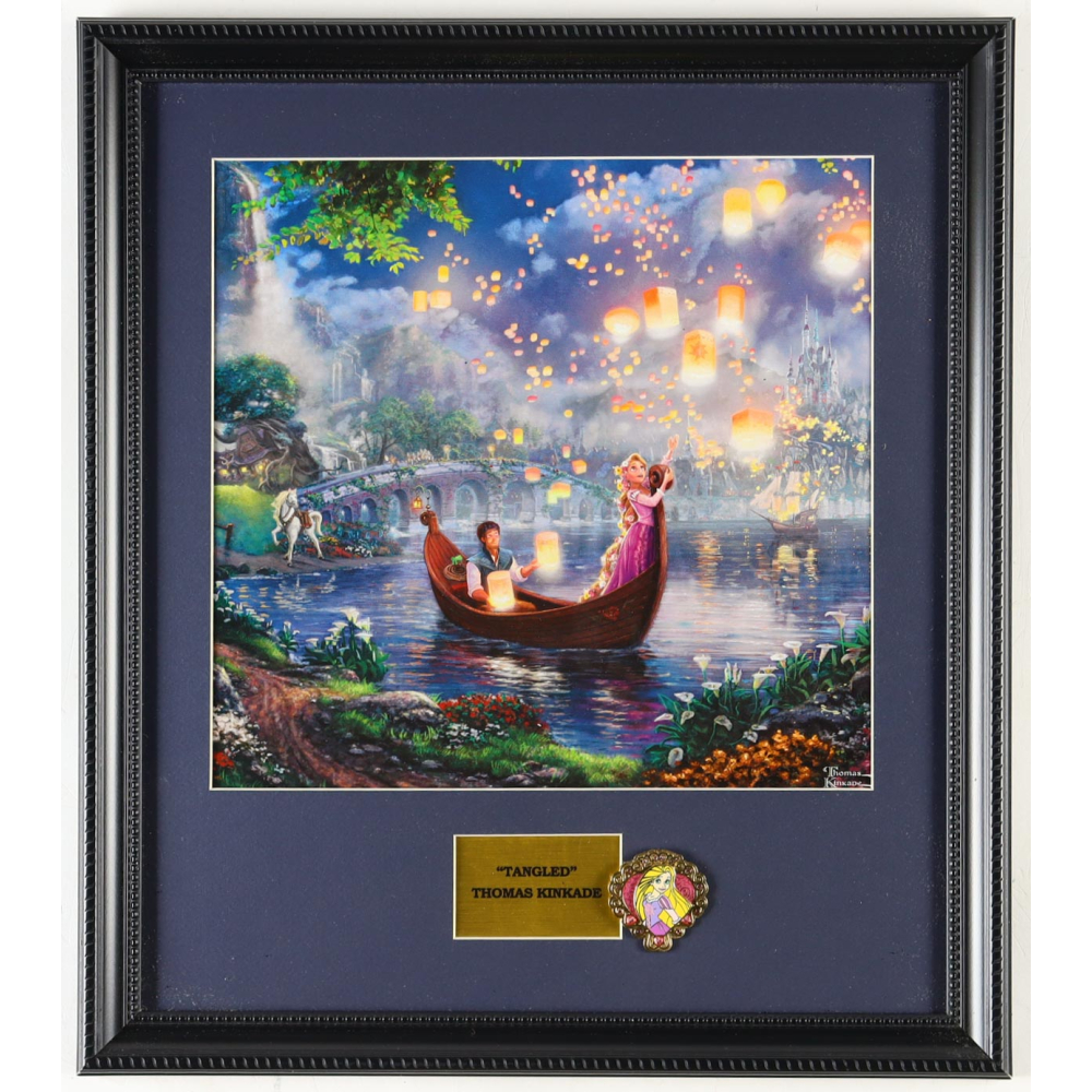 Thomas Kinkade "Tangled" Custom Framed Print Display with LE Disney ...