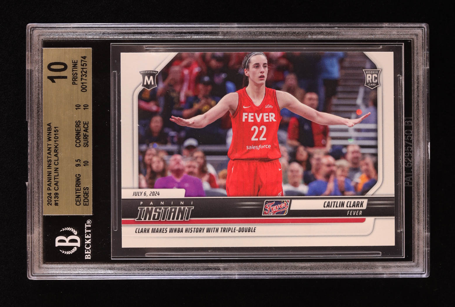 Caitlin Clark 2024 Panini Instant WNBA #139 RC (BGS 10) | Pristine Auction