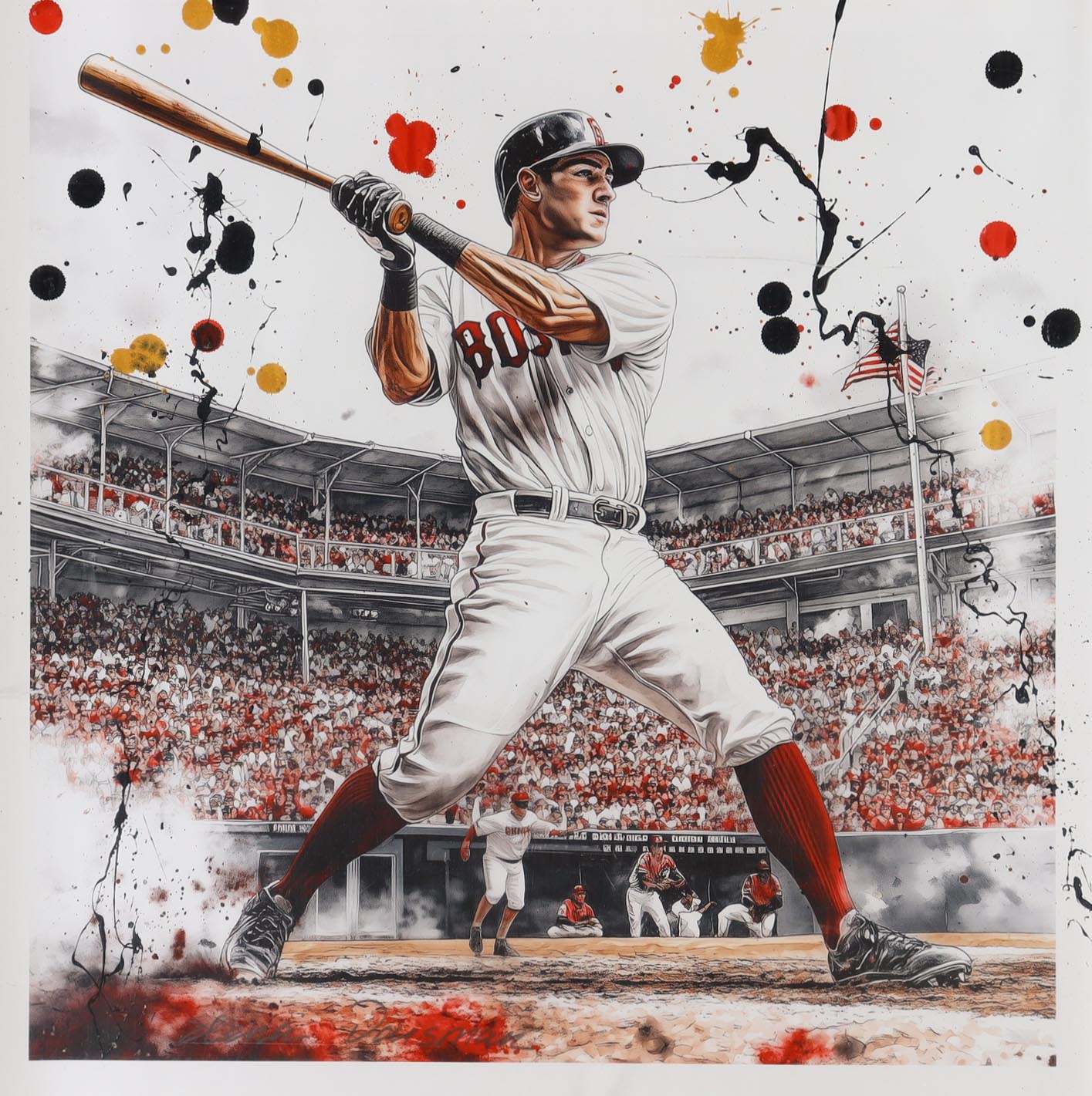 "Ted Williams - Power Of Energy" 2024 24x24 Original Digital Fine Art ...