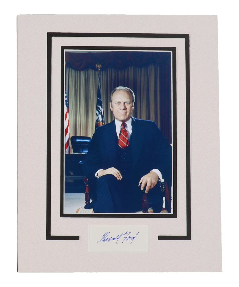 Gerald Ford Signed 11x14 Custom Matted Cut Display (AutographCOA ...