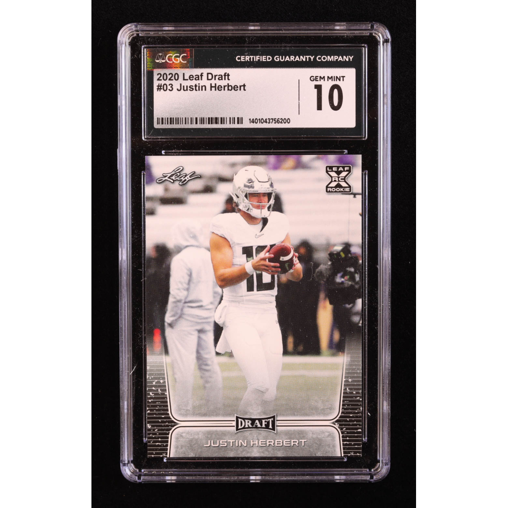 Justin Herbert 2020 Leaf Draft #3 RC (CGC 10) | Pristine Auction