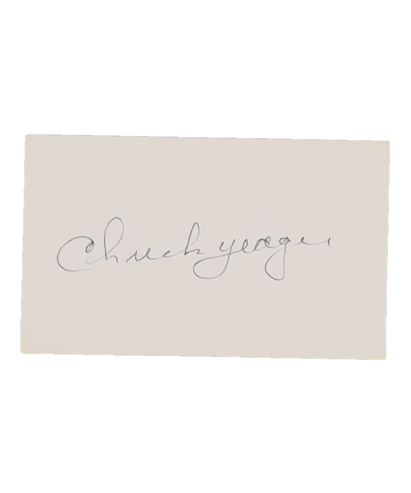 Chuck Yeager Signed Index Card (AutographCOA) | Pristine Auction