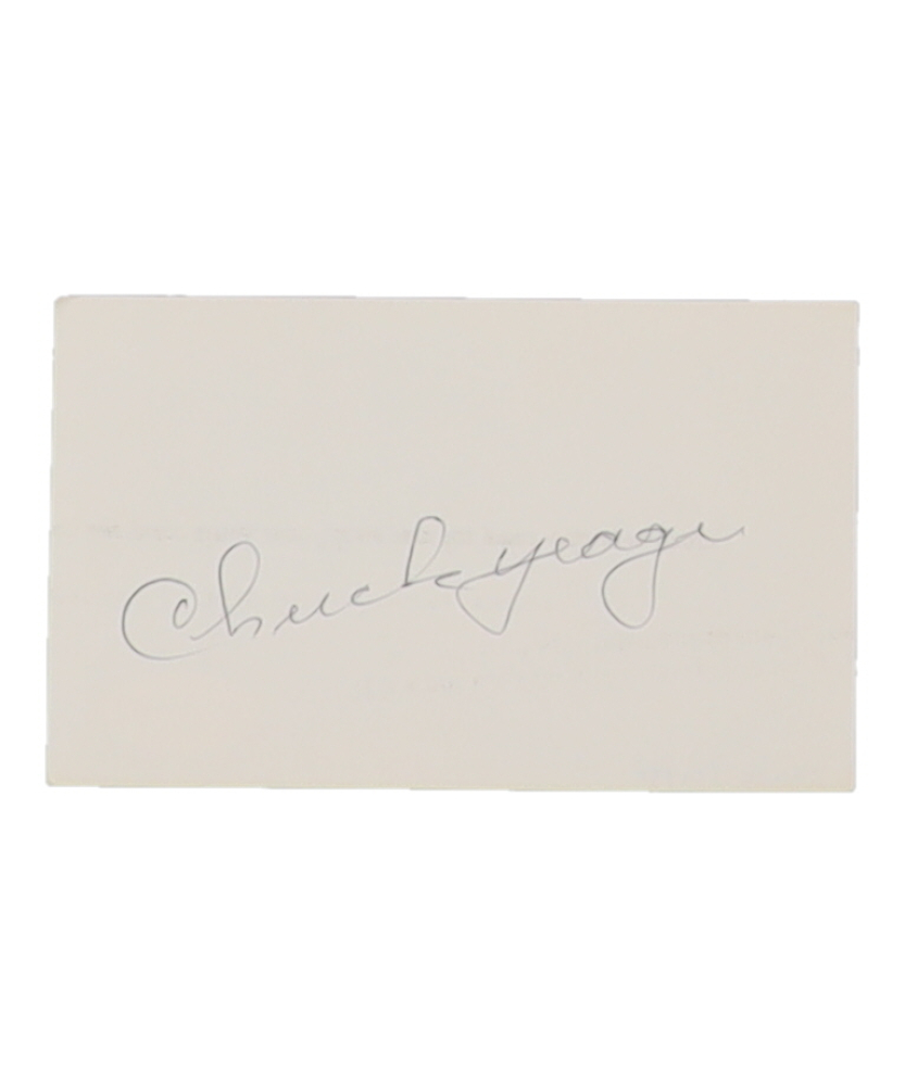 Chuck Yeager Signed Index Card (AutographCOA) | Pristine Auction