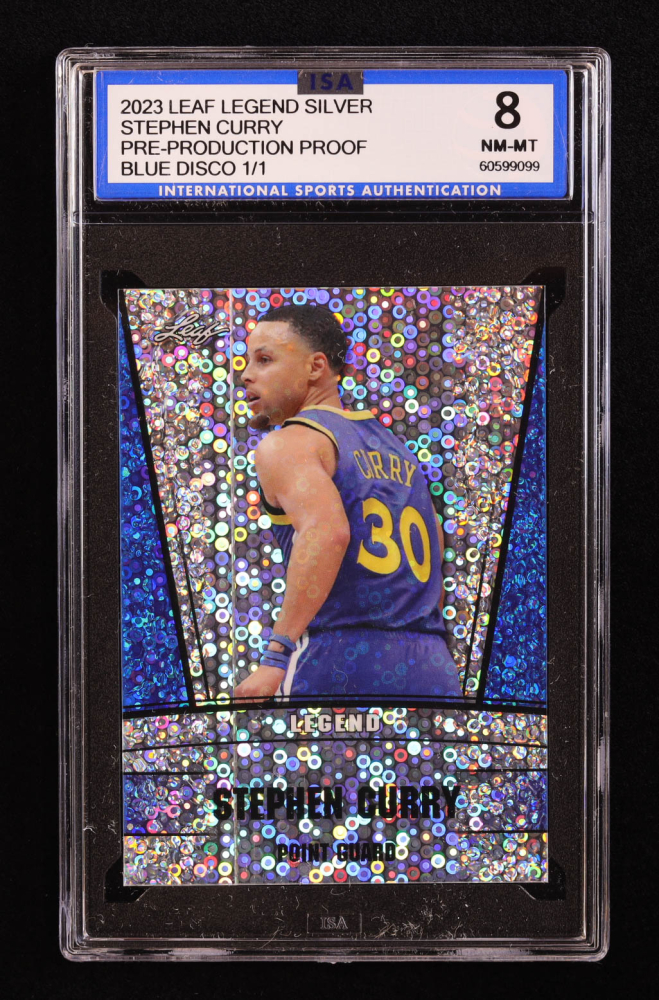 Stephen Curry 2023 Leaf Legend Silver Disco Blue Pre-Production Proof # ...