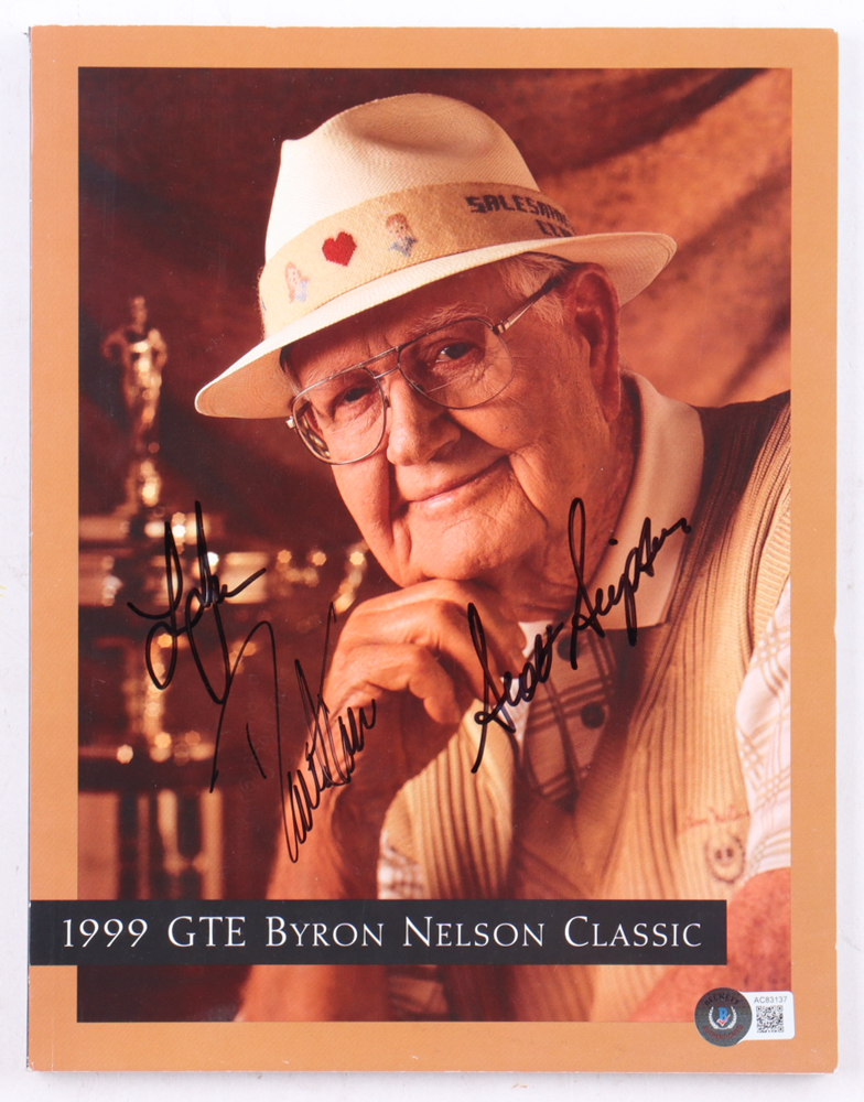 Lee Janzen, Scott Simpson & David Toms Signed 1999 "Byron Nelson ...