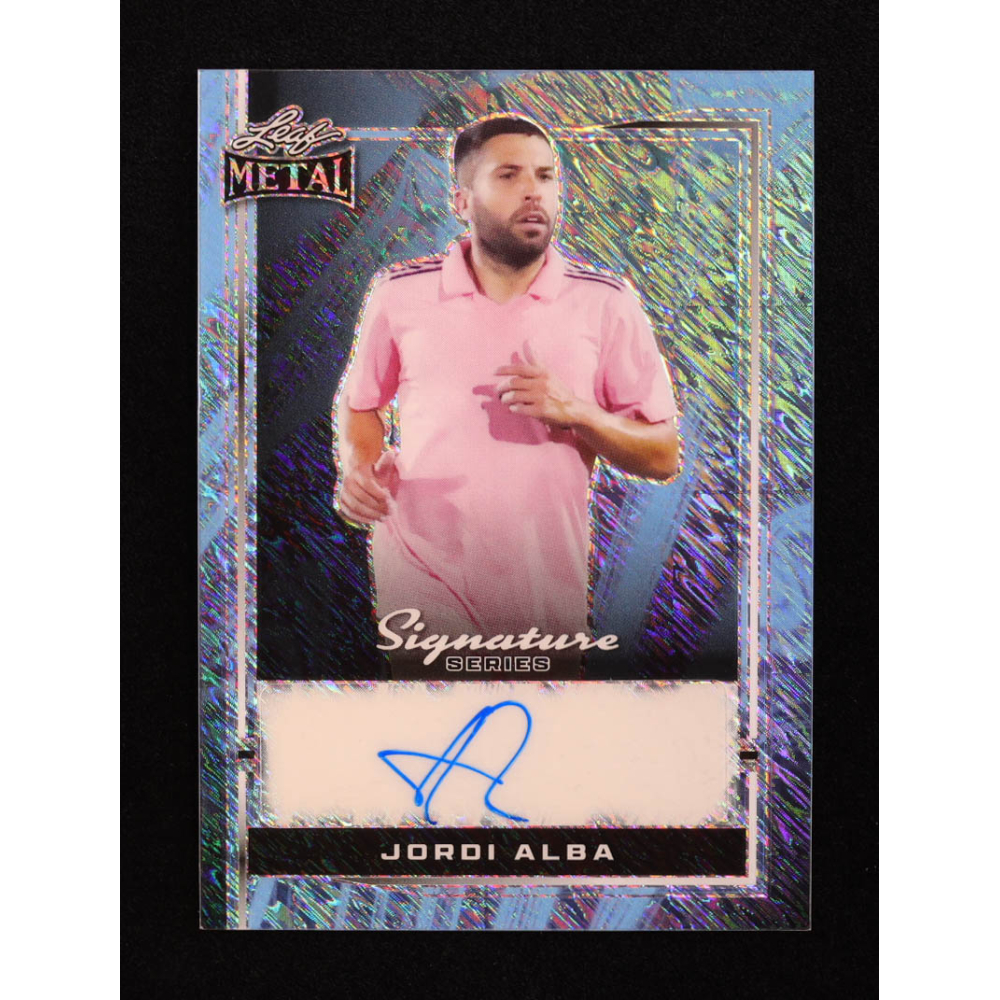 Jordi Alba 2024 Leaf Metal Signature Series Platinum Blue Shimmer #BJA2 ...