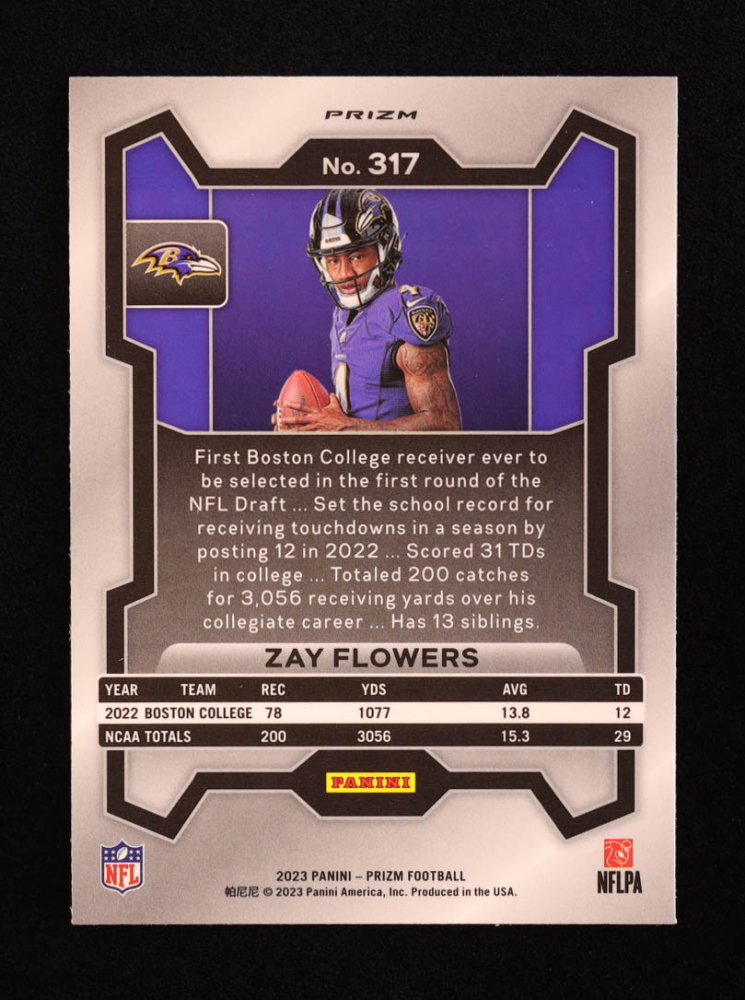 Zay Flowers 2023 Panini Prizm Disco #317 RC | Pristine Auction