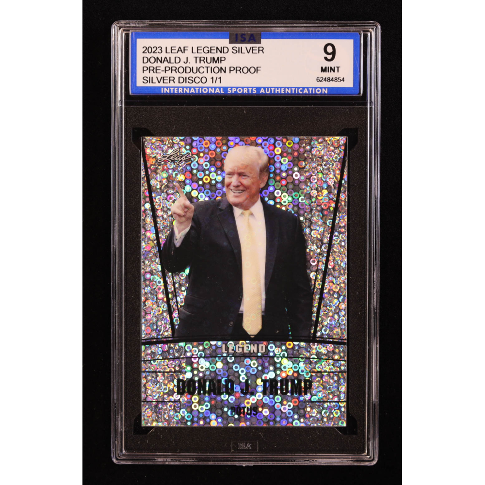 Donald Trump 2023 Leaf Legend Silver Disco Silver Pre-Production Proof ...