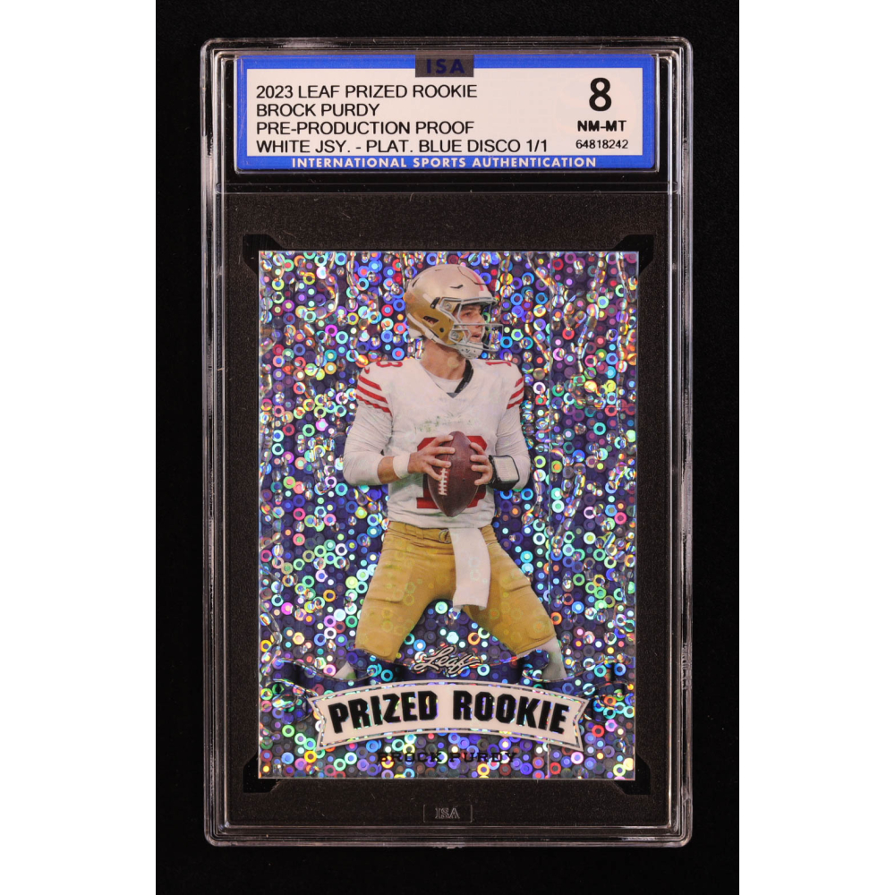 Brock Purdy 2023 Leaf Metal Prized Rookie Disco Platinum Blue Pre ...