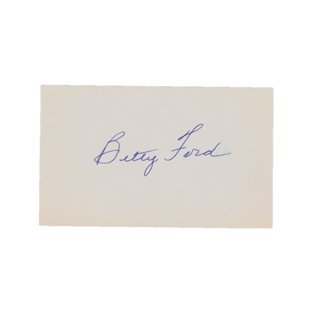 Betty Ford Signed Index Card (AutographCOA) | Pristine Auction