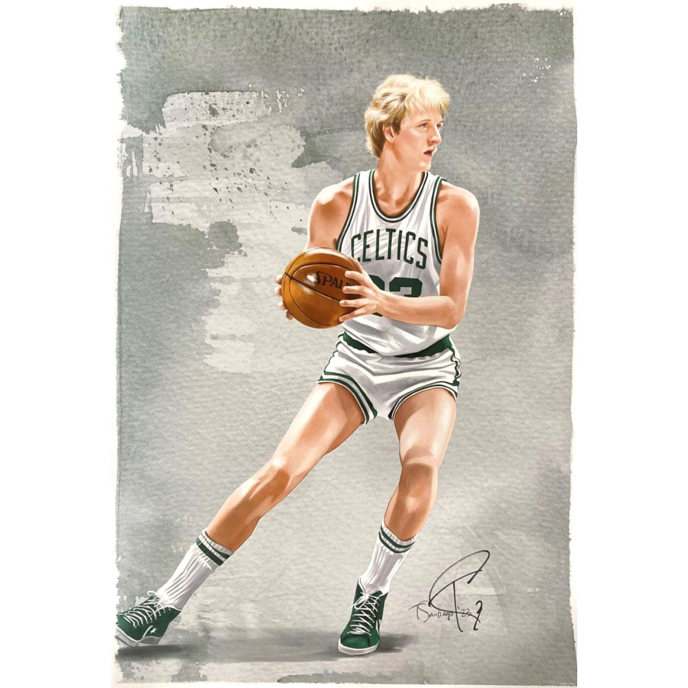 "Larry Bird" 13x19 Signed Lithograph by Tony Santiago (Sports Integrity ...