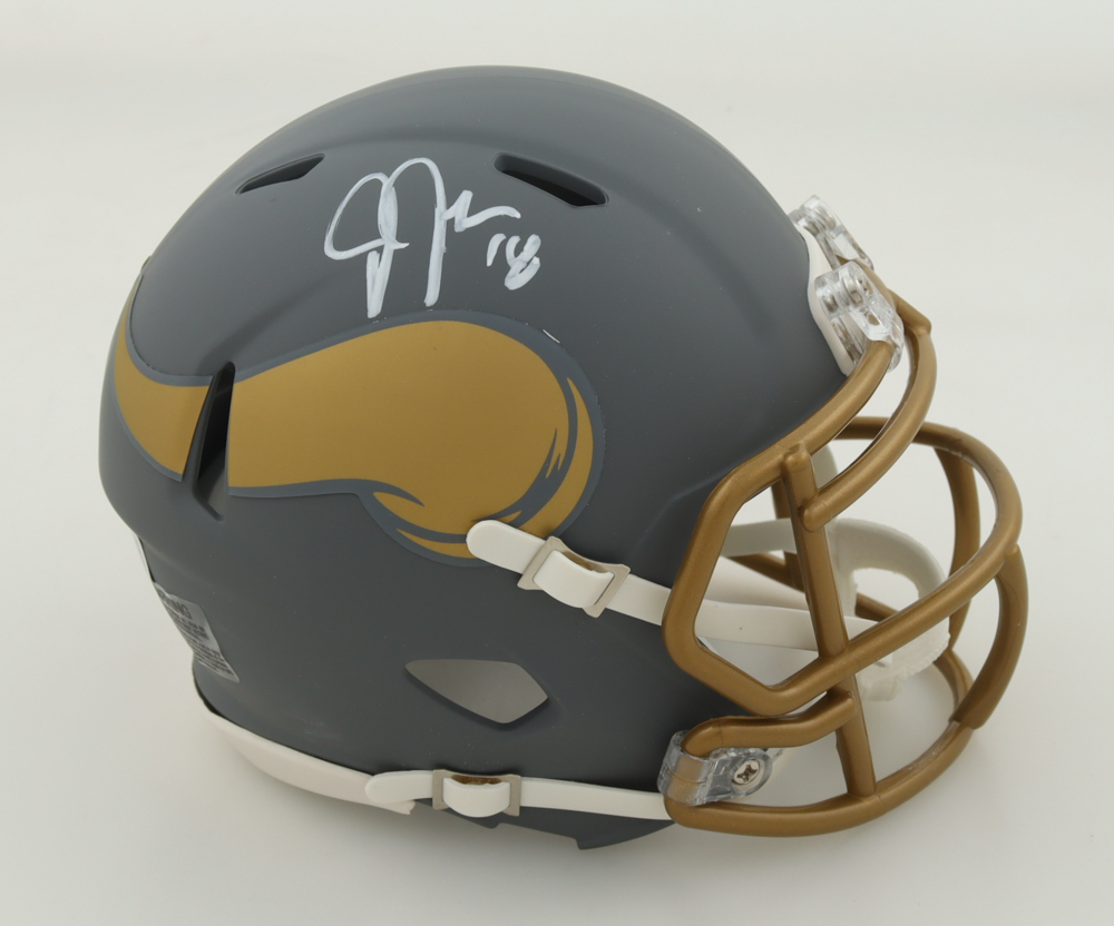 Justin Jefferson Signed Vikings Slate Alternate Speed Mini Helmet ...