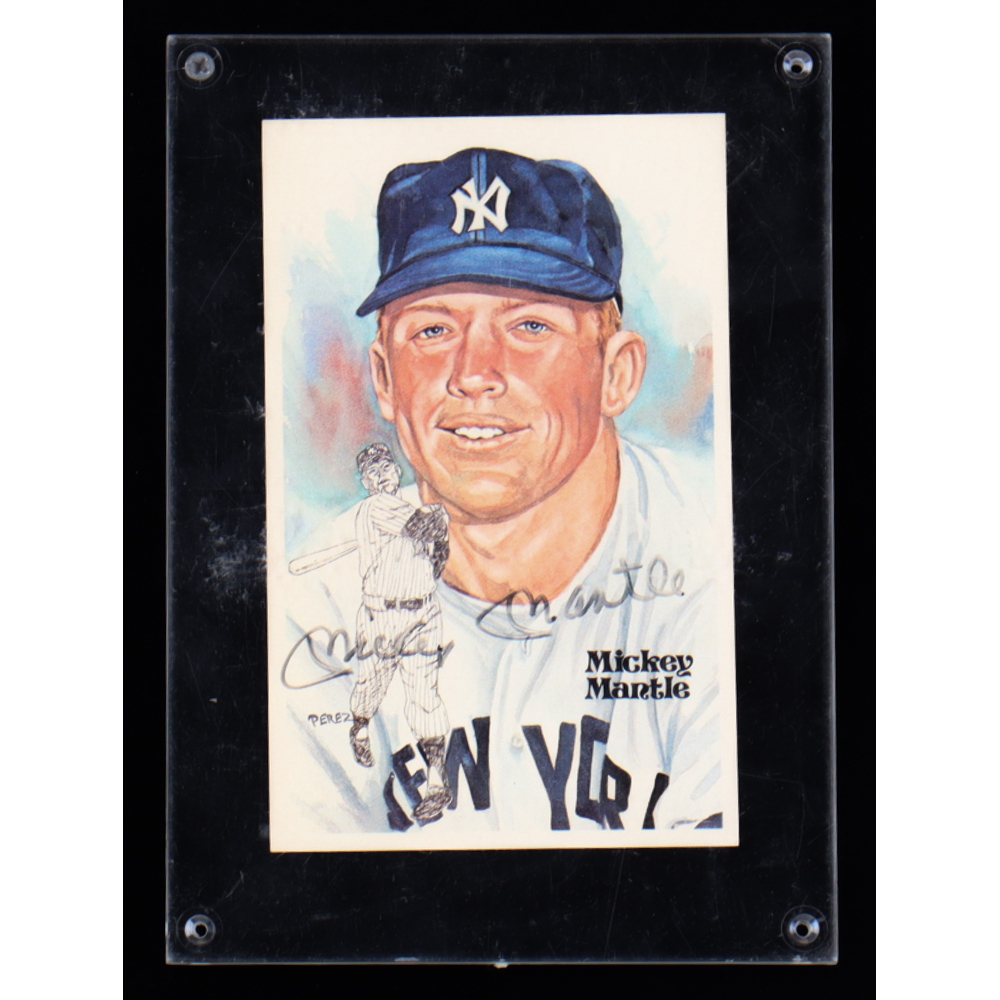 Mickey Mantle Signed LE 1989 Perez-Steele Celebration Postcard #28 ...