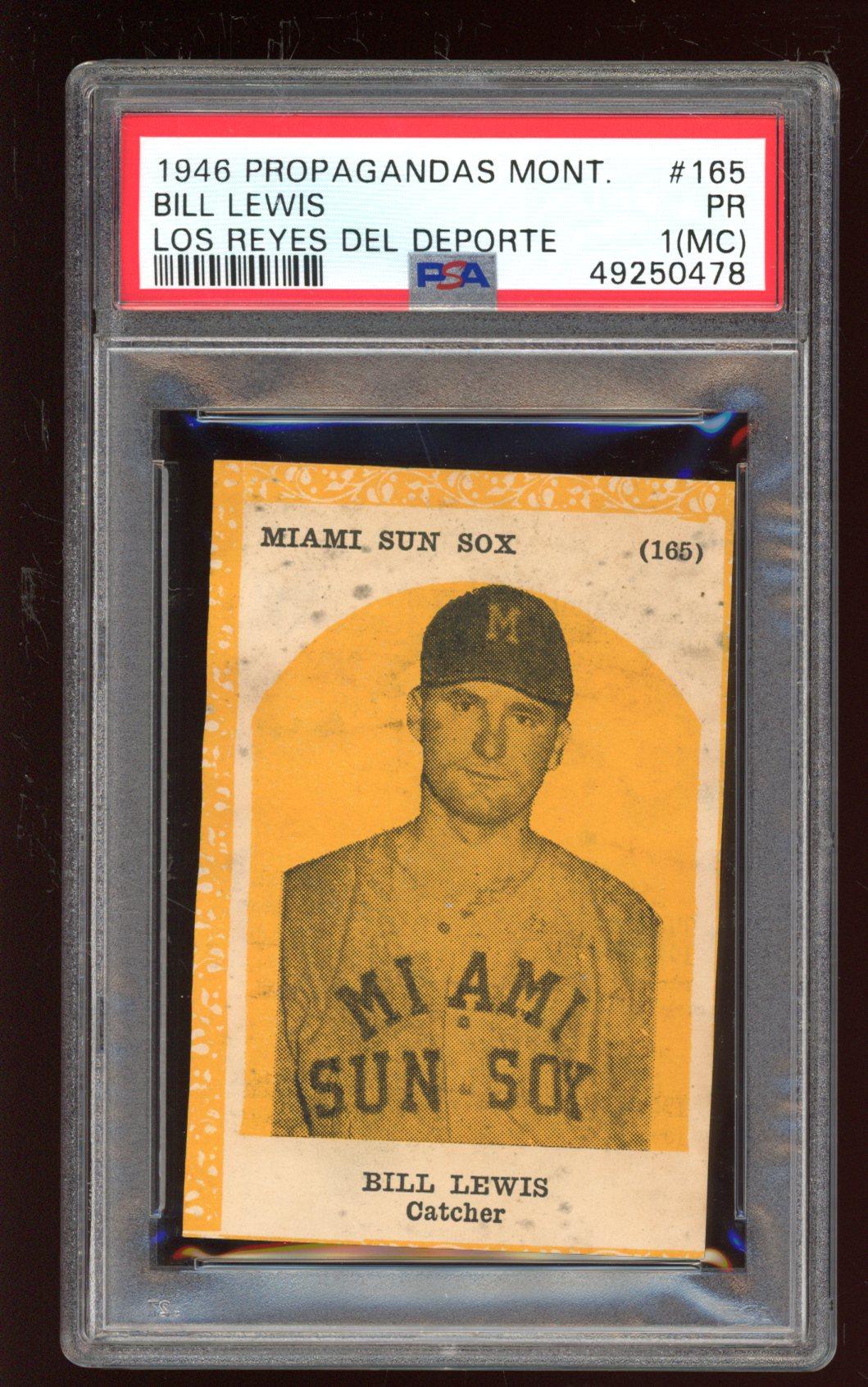 Bill Lewis 1946 Propogandas Montiel Los Reyes Del Deporte #165 (PSA 1 ...