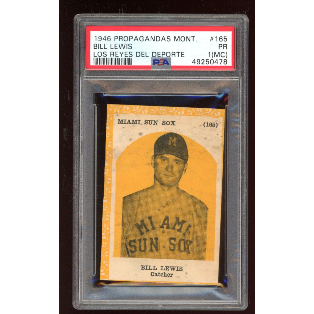 Bill Lewis 1946 Propogandas Montiel Los Reyes Del Deporte #165 (PSA 1 ...