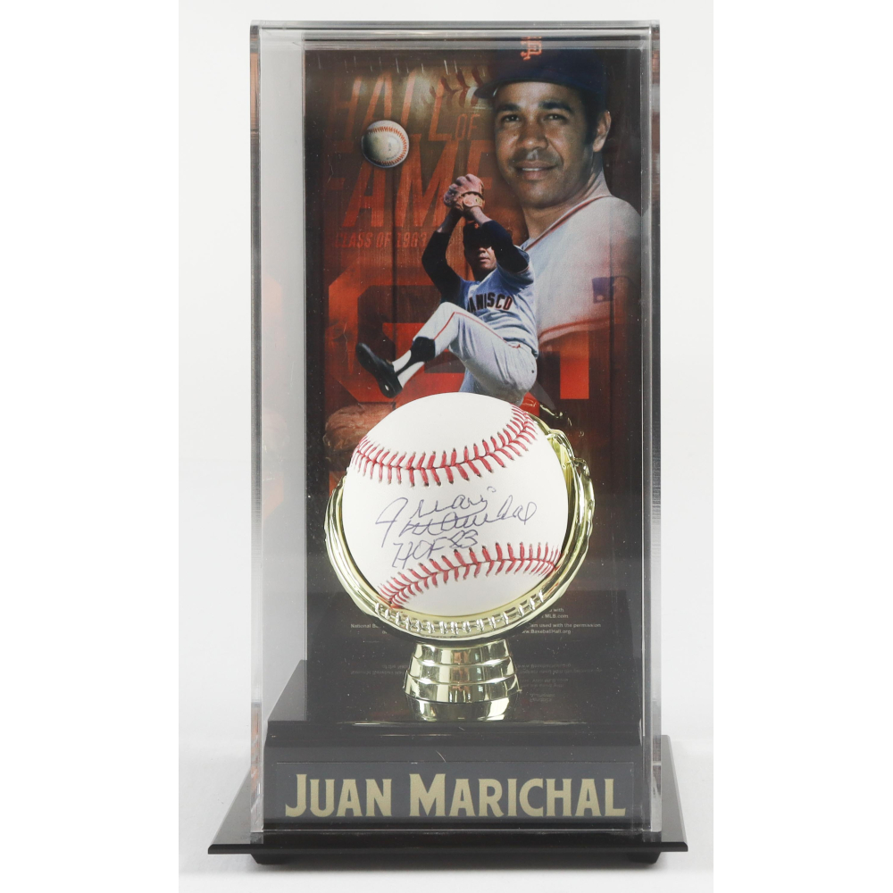 Juan Marichal Signed OML Baseball with Display Case Inscribed "HOF 83 ...